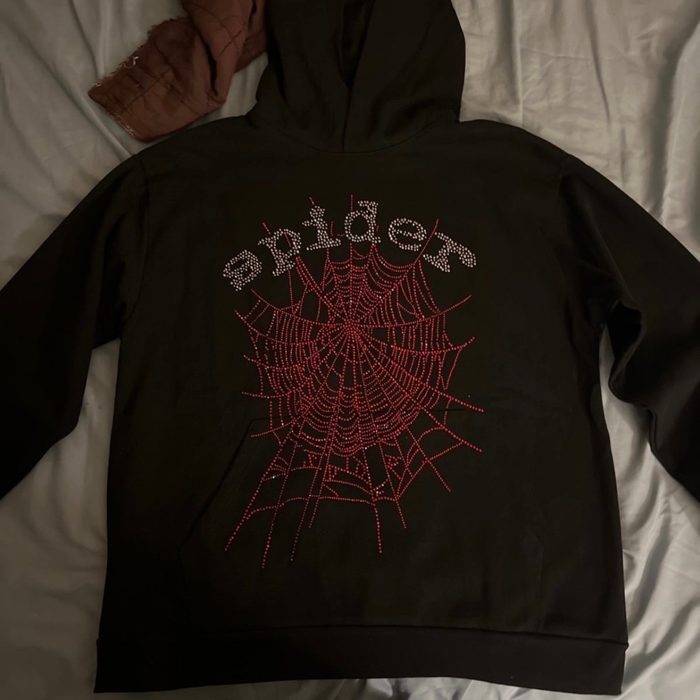 Sp5der Hoodie Og Rhinestone Logo - Gem